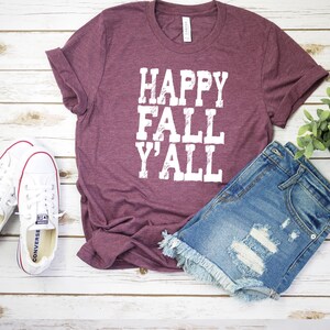 Happy Fall Y'all, Cute Fall Shirt,pumpkin Shirt, Unisex T-shirt, Fall ...