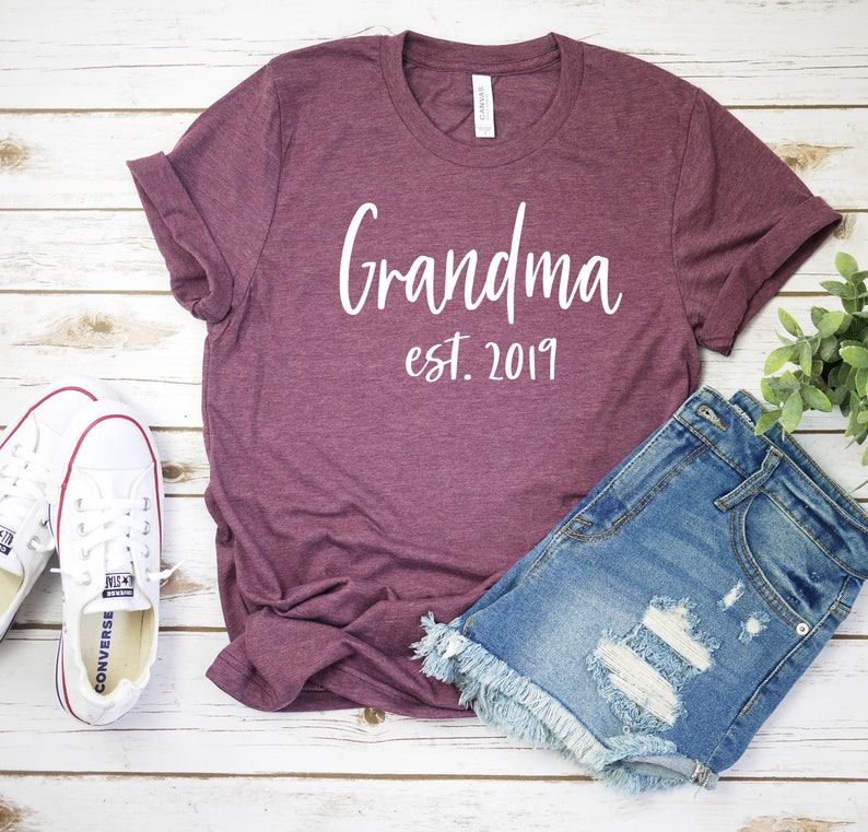 Grandma Est Shirt Grandma Est Custom Year T-shirt New - Etsy