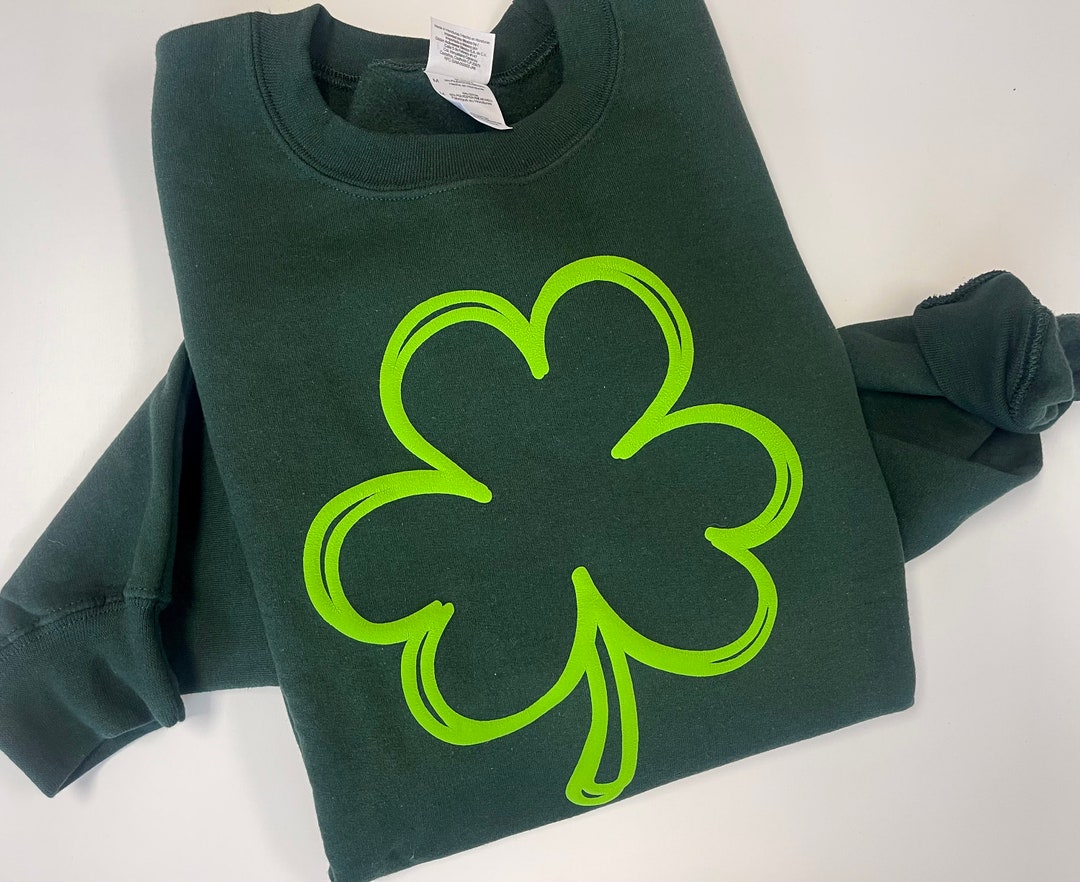 Embossed St. Patrick's Day Sweatshirt, Double Shamrock Sweatshirt, St ...
