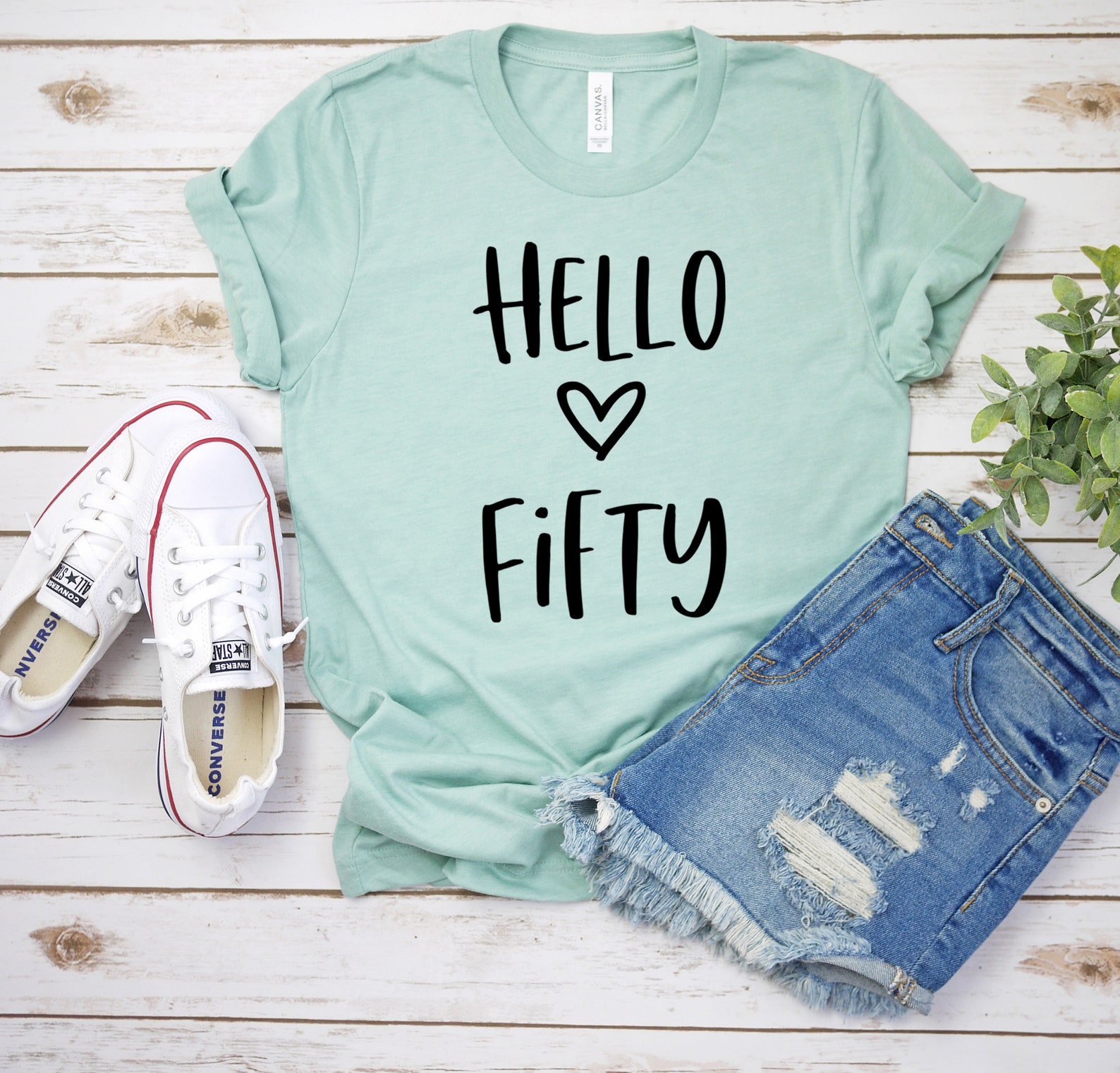 Hello Fifty Shirt 50th Birthday Shirt 50th Birthday Tee | Etsy