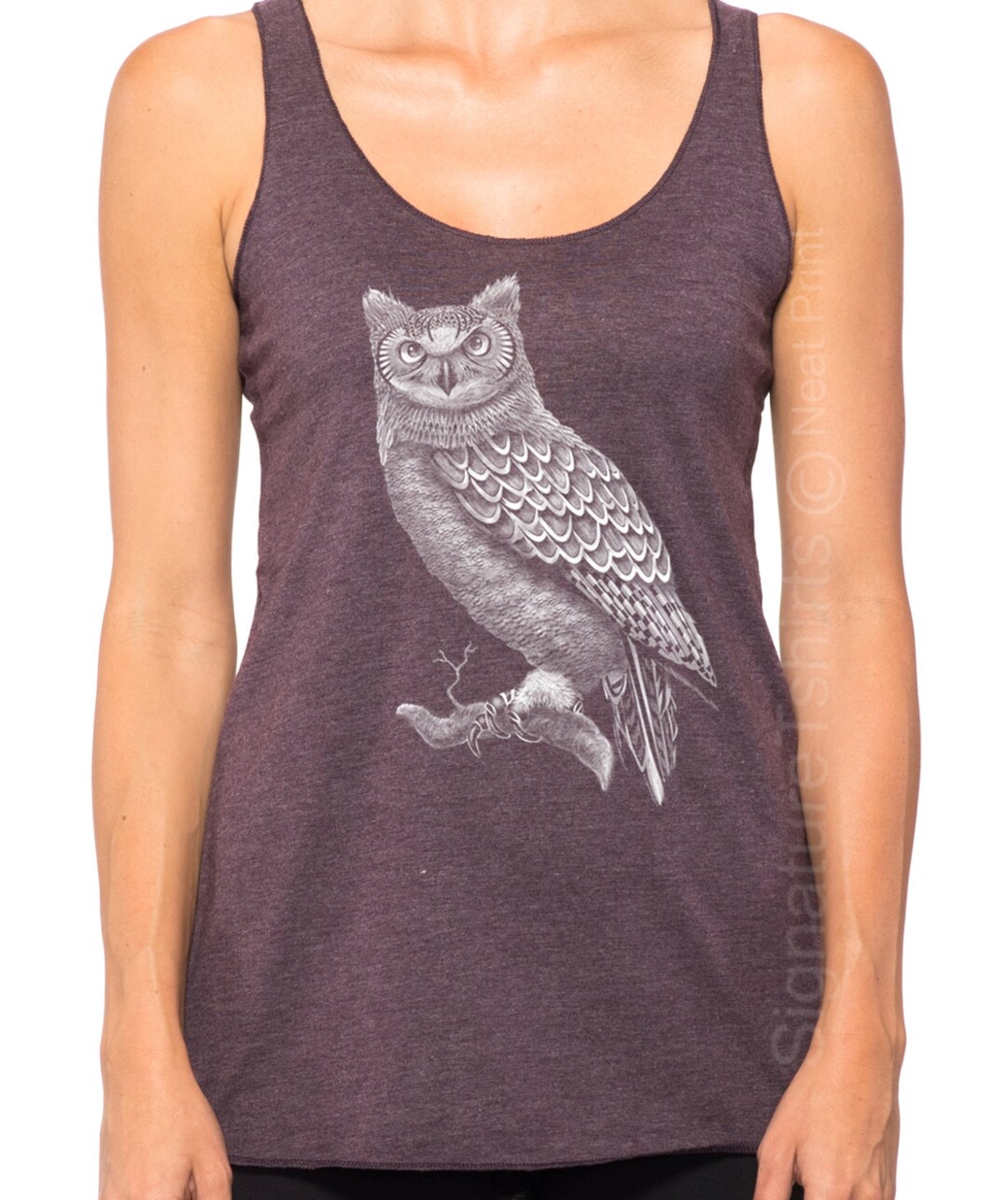 Owl Tank Top. Women's Racerback Tank Top . Yoga Tank Top. Vintage Cute ...