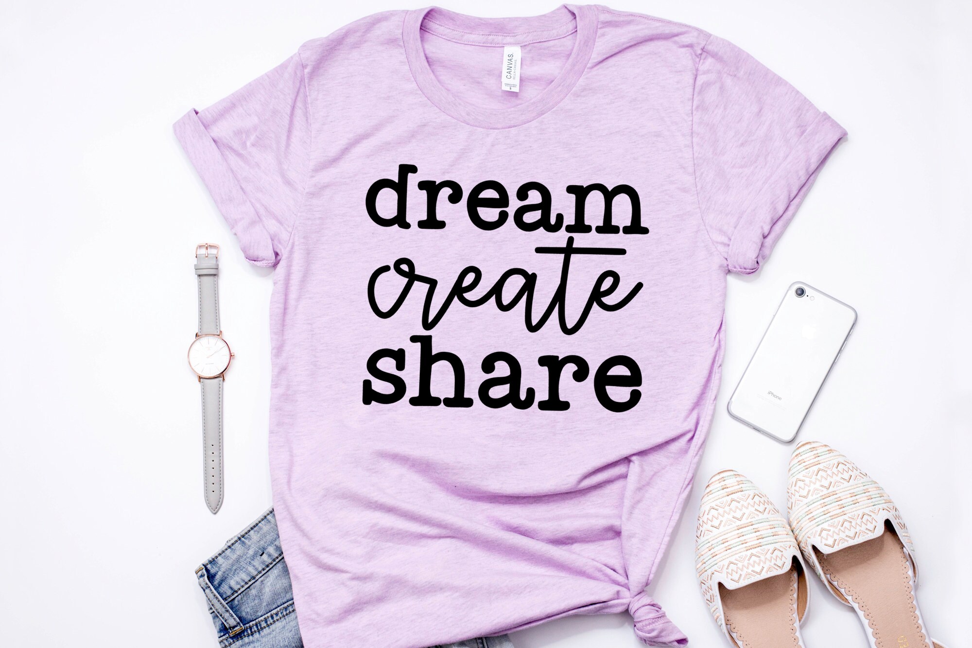 Dream Create Share Shirt Cute Shirt for Women Create Art | Etsy