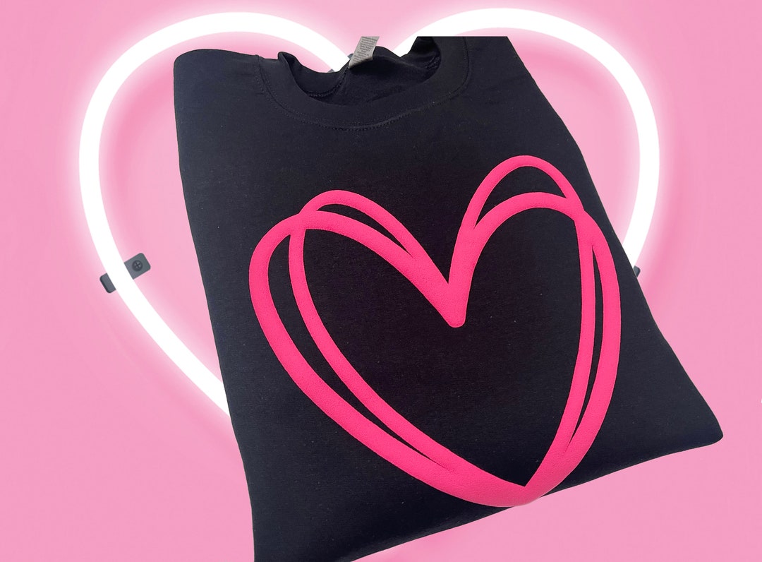 Valentines Day Heart Sweatshirt Embossed Valentines Day Sweatshirt