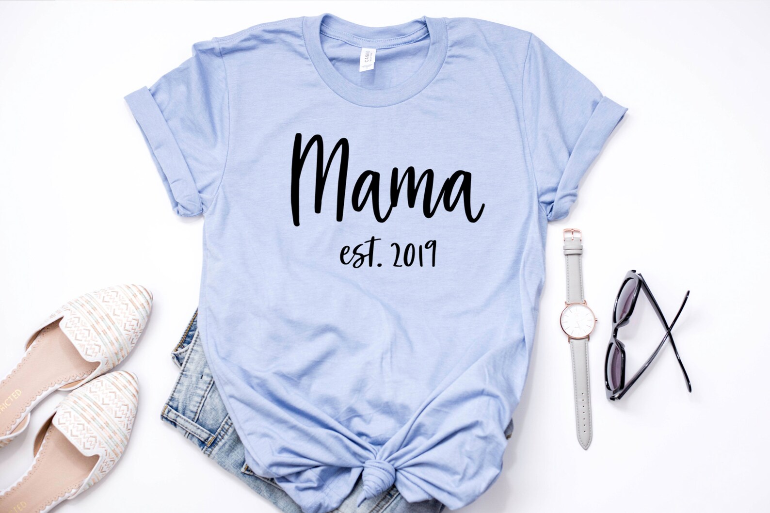 Mama Est Shirt, Mommy Est Custom Year T-shirt, New Mom Shirt,promoted ...