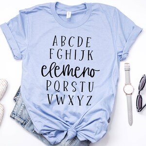 Alphabet Elemeno Shirt -teacher Gift - Kindergarten Teacher Tee ...