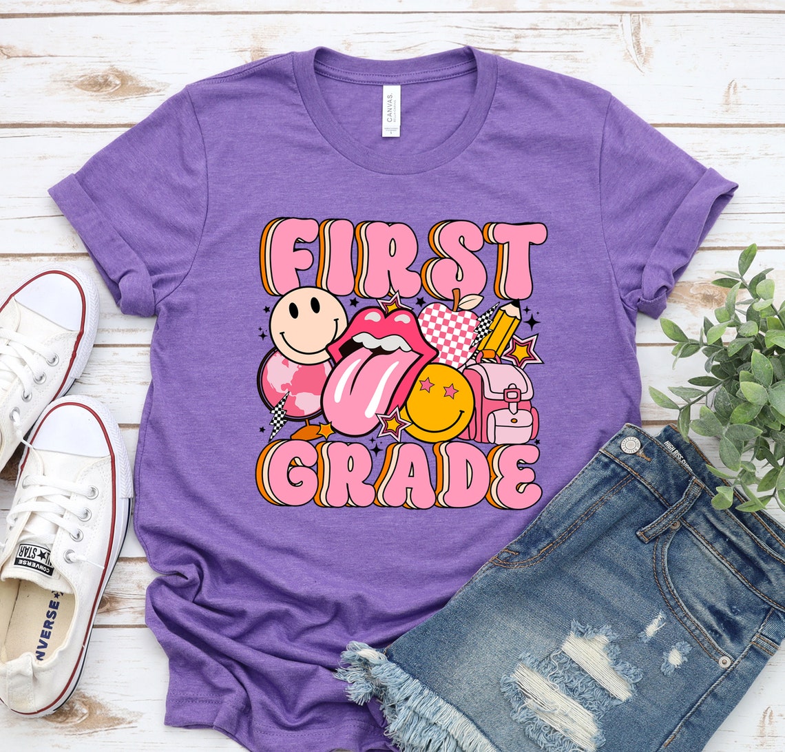 First Grade Shirt, Back to School Shirt, Hello First Grade Retro Shirt ...