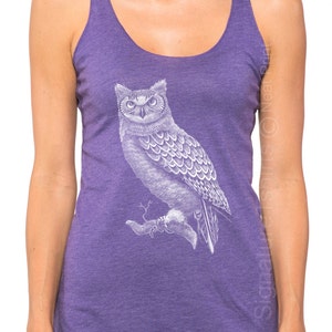Owl Tank Top. Women's Racerback Tank Top . Yoga Tank Top. Vintage Cute ...