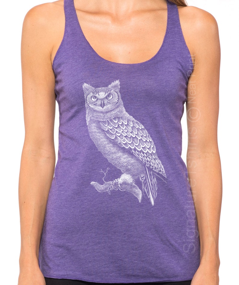 Owl Tank Top. Women's Racerback Tank Top . Yoga Tank Top. Vintage Cute ...