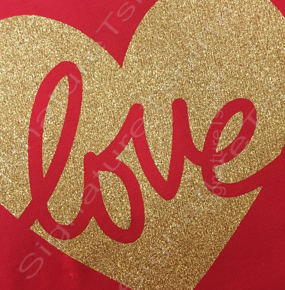 Love Heart Valentine Shirt - Glitter Heart Shirt - Cute Valentine's ...