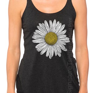 Daisy Tank Top. Flowers Top. Cute Daisy Womens Tank. Vintage Graphic ...