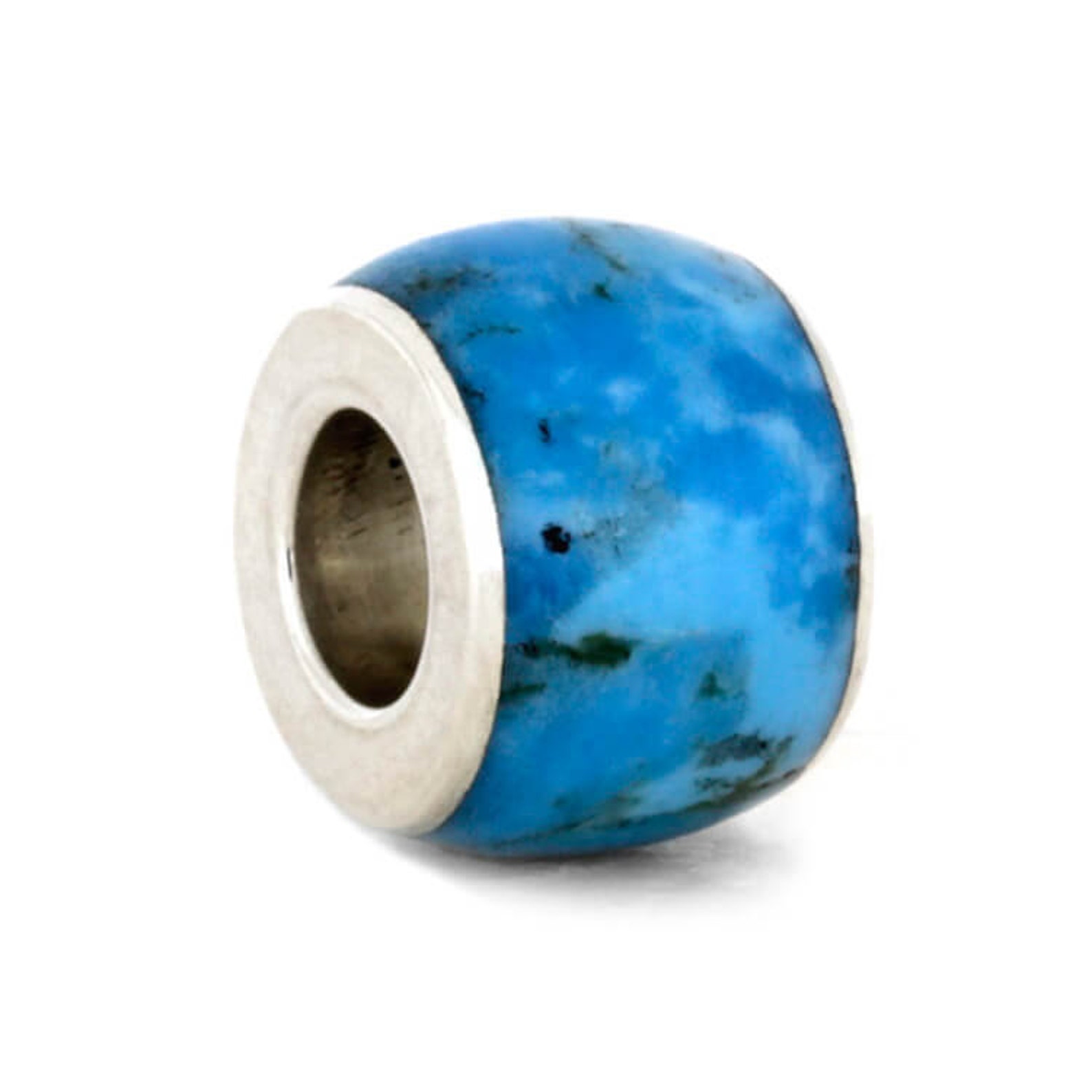 Authentic Turquoise Charm Bead Sterling Silver Charm Bead for - Etsy