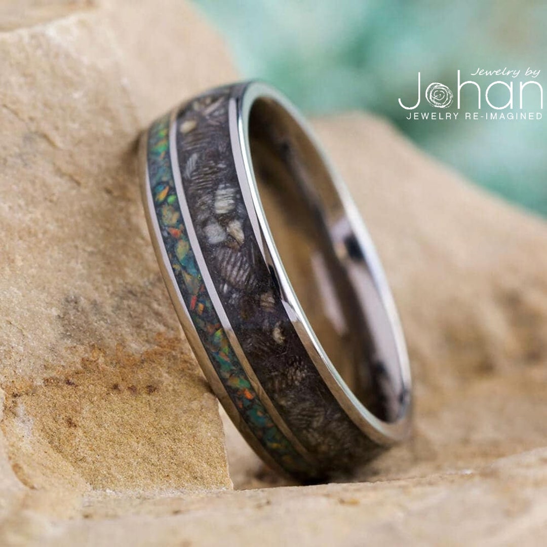 Horse Hoof Ring With Opal Inlay, Pet Memorial Jewelry - Etsy