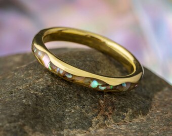 Abalone Wedding Ring - Etsy