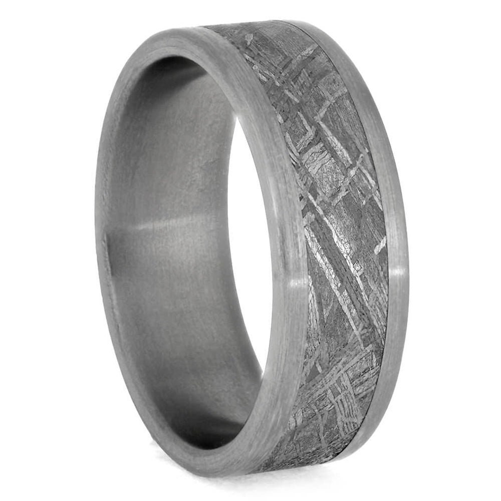 Meteorite Ring in Brushed Titanium, Masculine Meteorite Ring for Man - Etsy