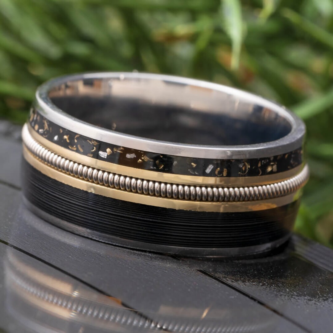 Guitar String Ring With Vinyl LP Record, Stardust - Etsy