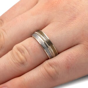 Bass Guitar String Ring With Rowan Wood and Meteorite - Etsy