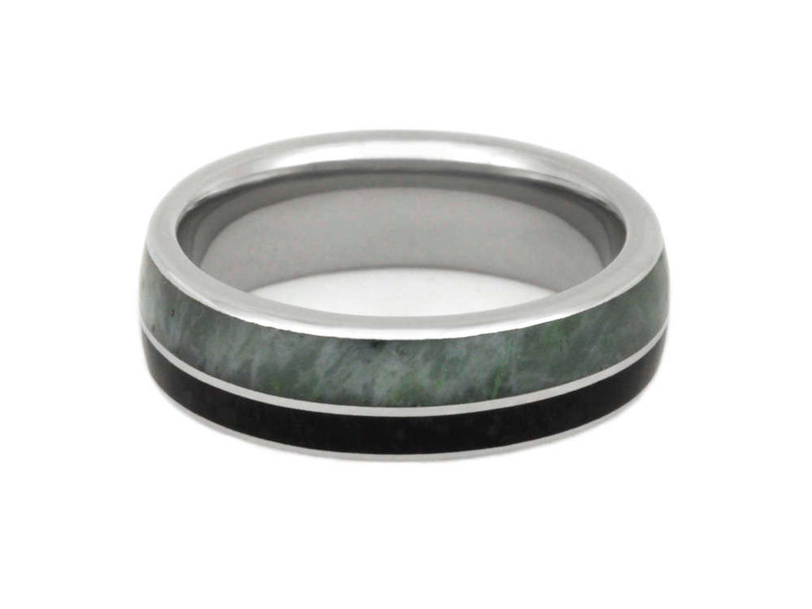 Jade And Obsidian Wedding Band | Etsy