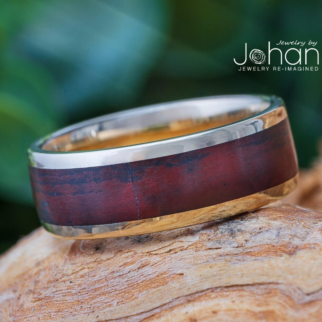Jasper and Gold Wedding Ring - Etsy