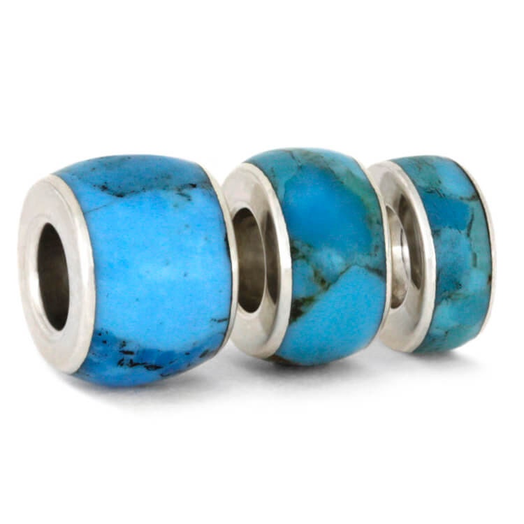 Authentic Turquoise Charm Bead Sterling Silver Charm Bead For | Etsy