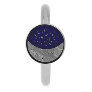 Starry Night Meteorite Ring Featuring Meteorite Moon and Blue Stardust ...