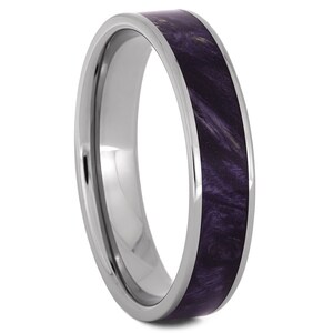 Purple Burl Wood Men's Wedding Band Purple Ring for Man - Etsy