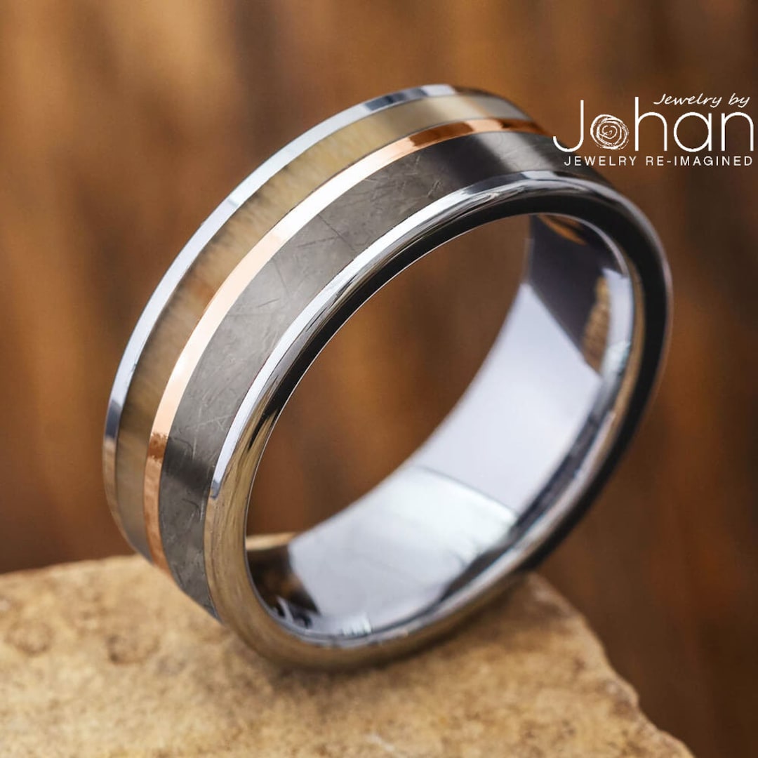 Tungsten Ring With Rowan Wood and Pet Fur - Etsy