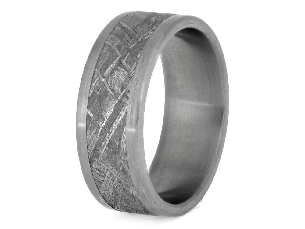 Meteorite Ring in Brushed Titanium Masculine Meteorite Ring | Etsy