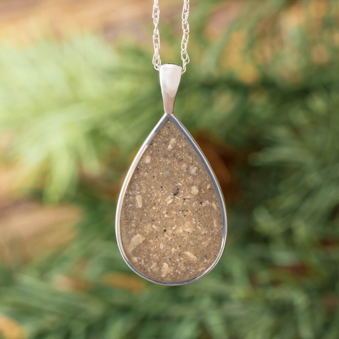 Teardrop Memorial Necklace With Ashes - Etsy