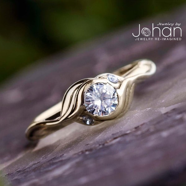 Leaf Engagement Ring - Etsy