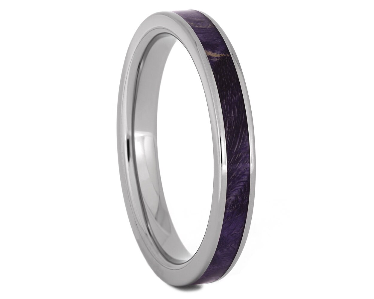 Purple Wedding Rings Matching Wedding Band Set With Purple | Etsy