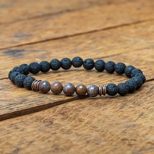 Dinosaur Bone Bead Bracelet "penton" Design, Gembone Jewelry, Unique ...