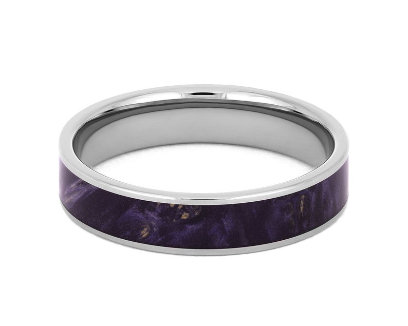 Purple Burl Wood Men's Wedding Band Purple Ring for Man - Etsy