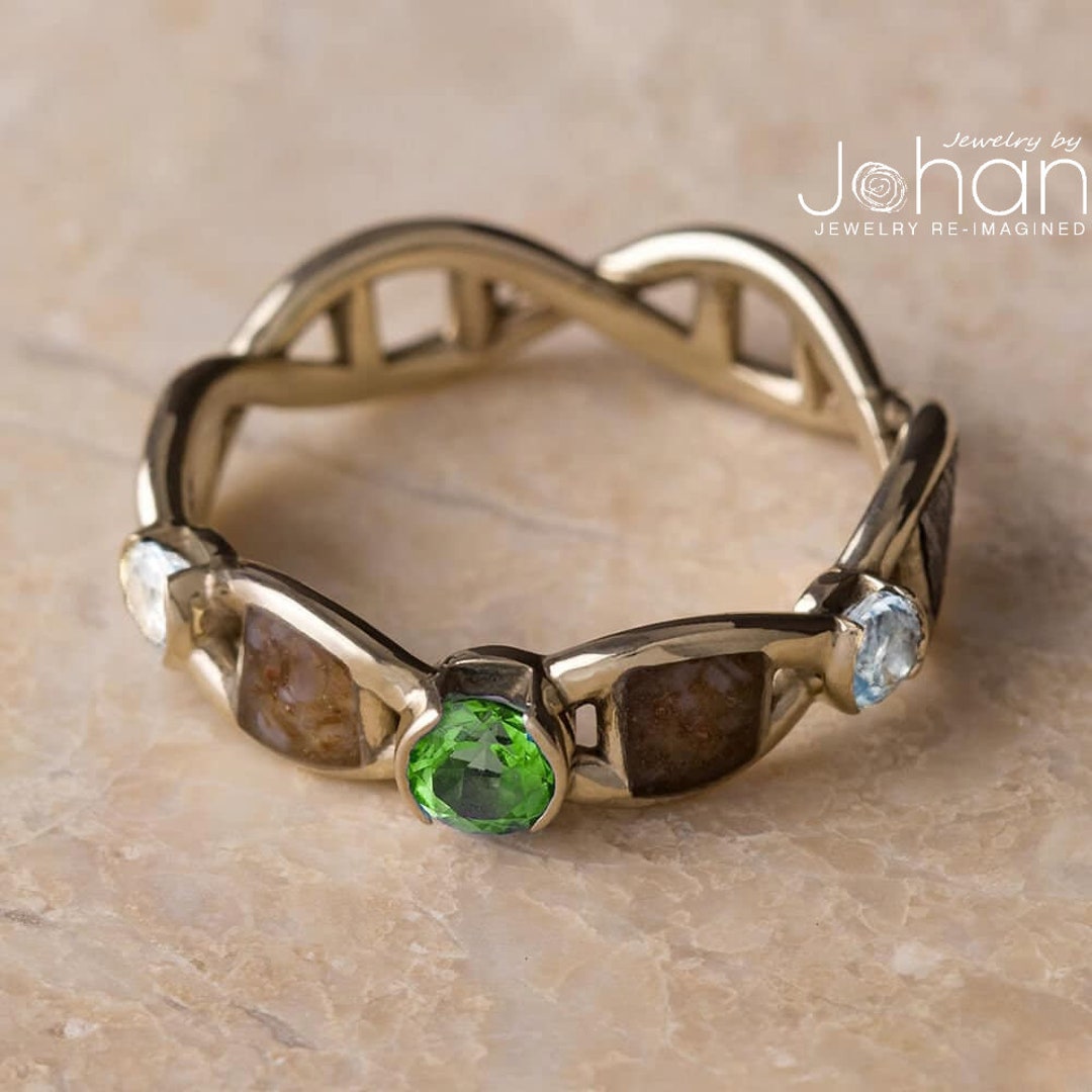 Unique DNA Strand Ring, Nerd Science Lover Engagement Ring, Double ...