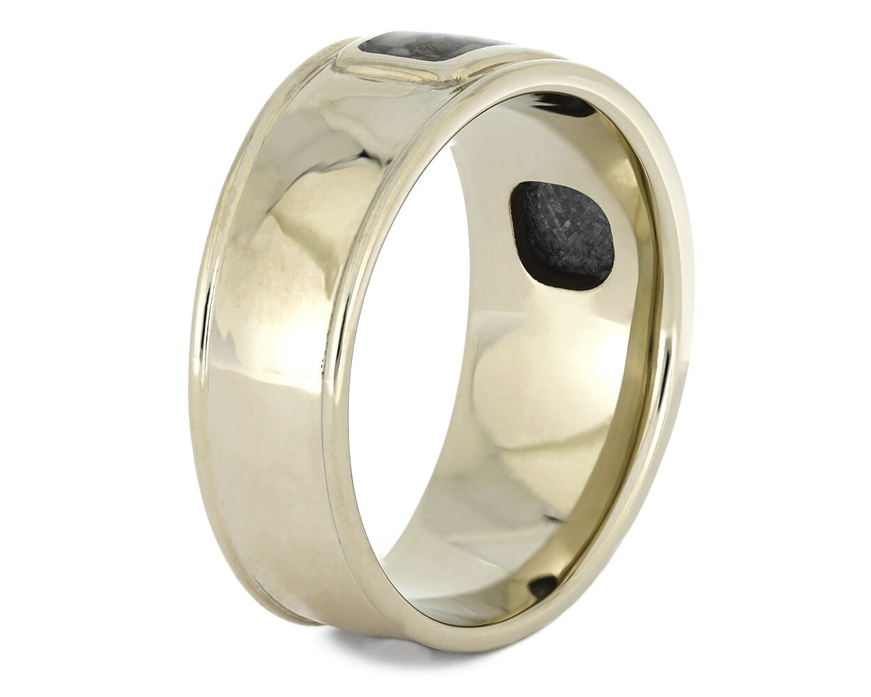 Dinosaur Bone & Meteorite Wedding Band With Signet Design | Etsy