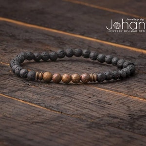 Dinosaur Bone Bead Bracelet "penton" Design, Gembone Jewelry, Unique ...