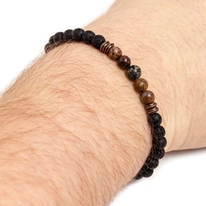 Dinosaur Bone Bead Bracelet "penton" Design, Gembone Jewelry, Unique ...