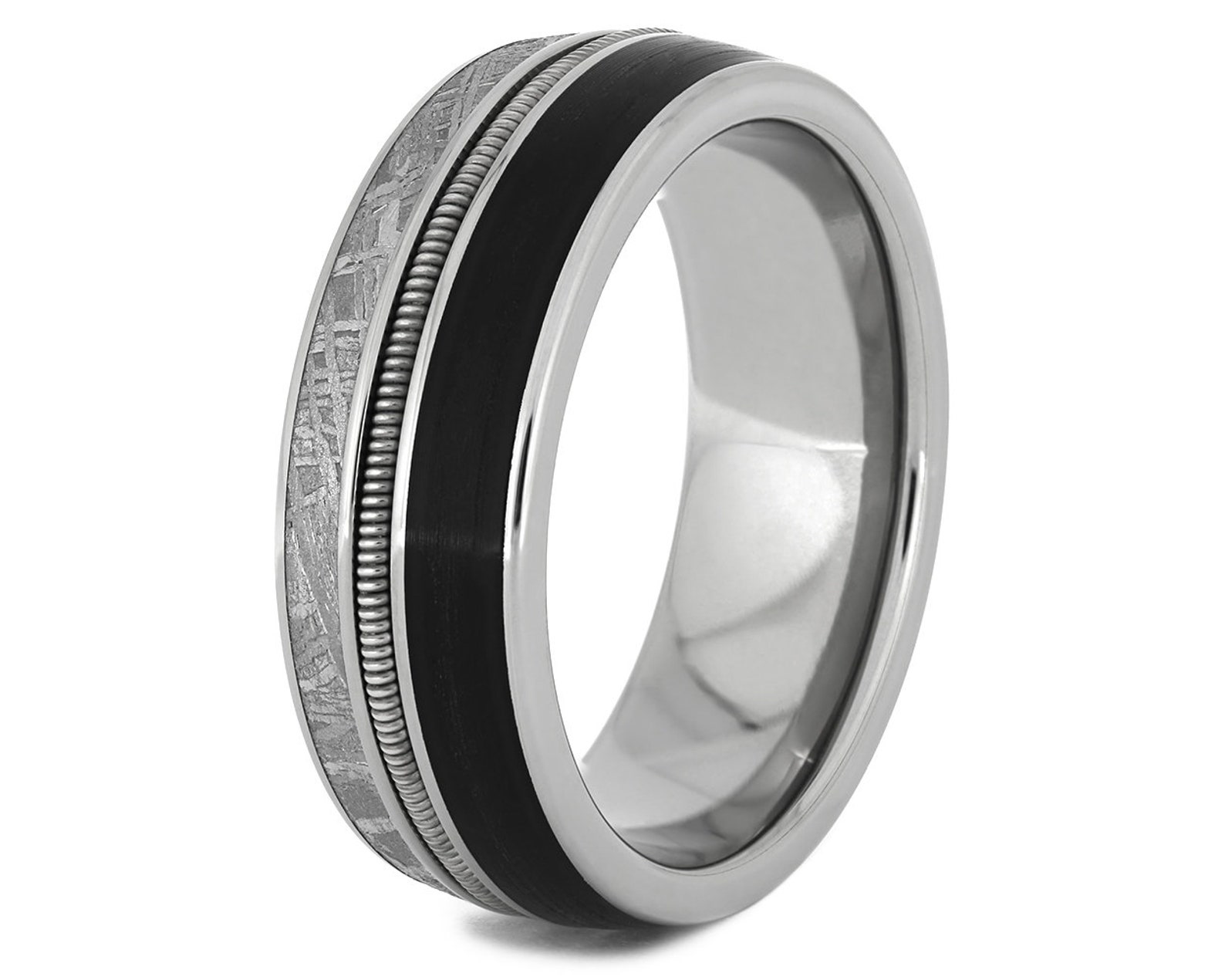 Vinyl Record Ring With Guitar String and Meteorite - Etsy