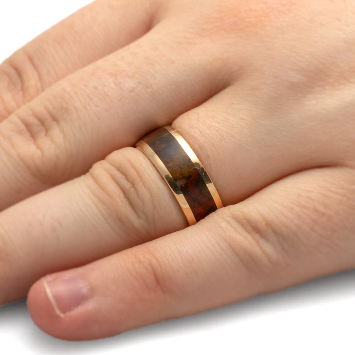 Jasper and Gold Wedding Ring - Etsy
