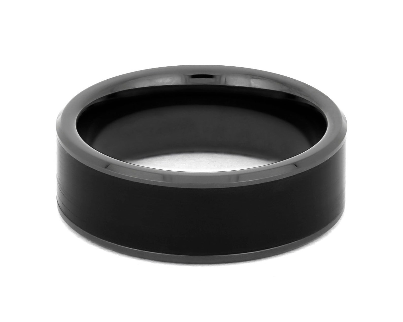 Vinyl Record Ring in Black Ceramic Wedding Ring for Musicians - Etsy