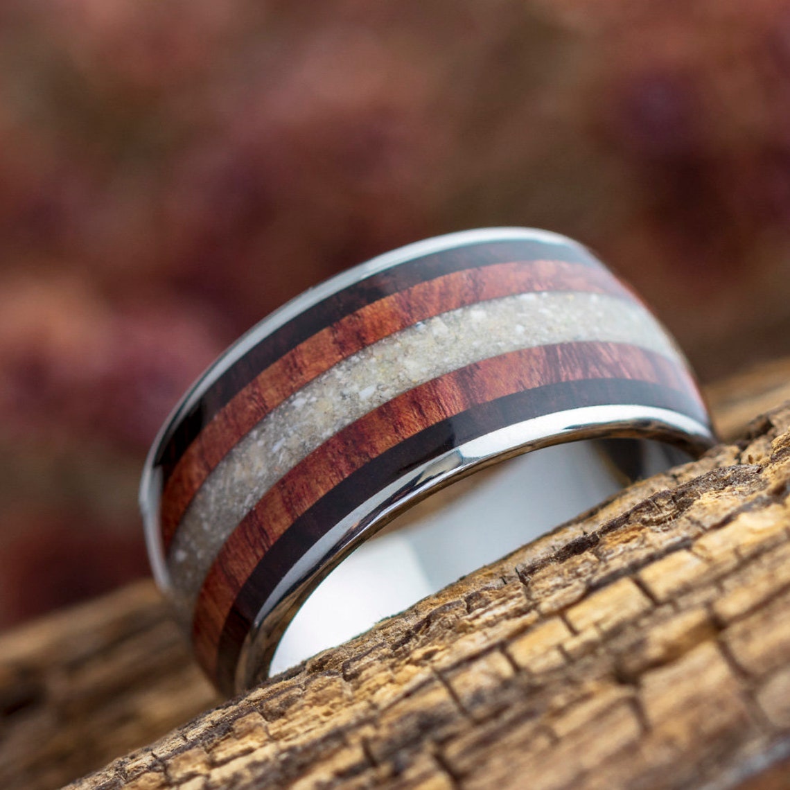 Ash Ring With African Blackwood and Honduran Rosewood in - Etsy