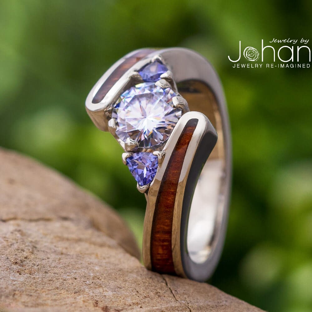 Wood and sapphire jewelry store