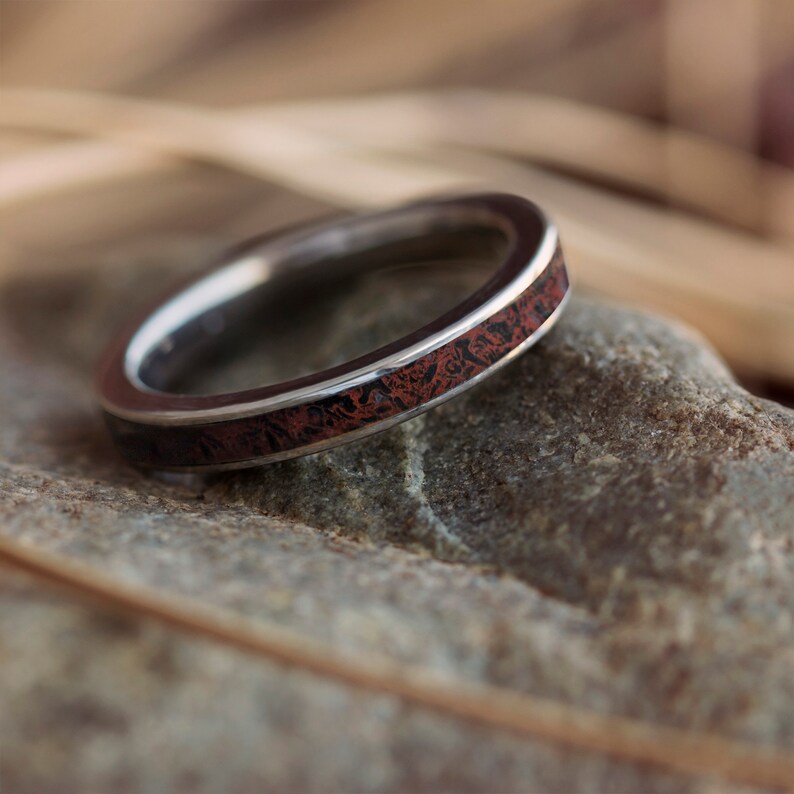 Thin Dinosaur Bone Ring Women's Gembone Wedding Band in - Etsy