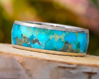 Turquoise Men Wedding Ring - Etsy