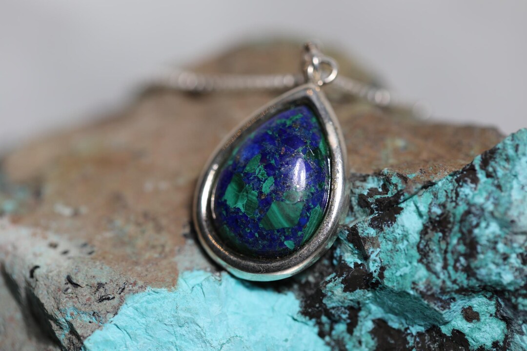 Genuine Eilat Stone Pendant, 925 Silver, Turquoise Pendant, Solomon ...
