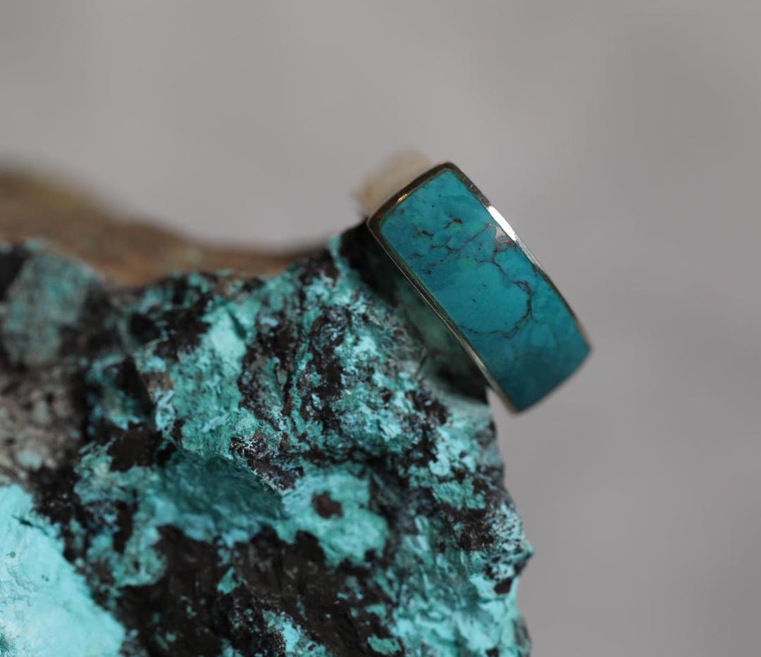 Genuine Eilat Stone Ring, 925 Silver, Turquoise Ring, King Solomon ...