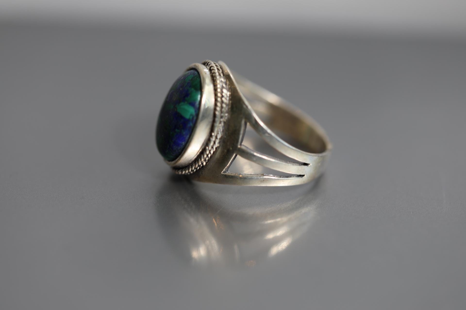 Genuine Eilat Stone Ring, 925 Silver, Turquoise Ring, King Solomon ...