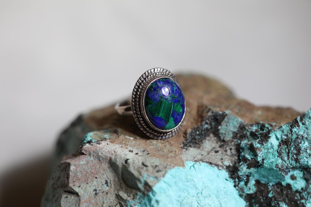 Genuine Eilat Stone Ring, 925 Silver, Turquoise Ring, King Solomon ...