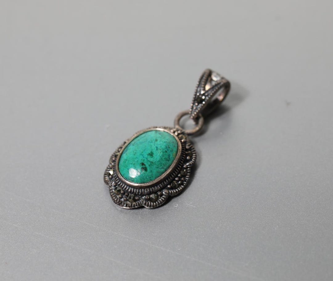 Eilat Stone Pendant , 925 Silver, Turquoise Pendant, King Solomon Stone ...
