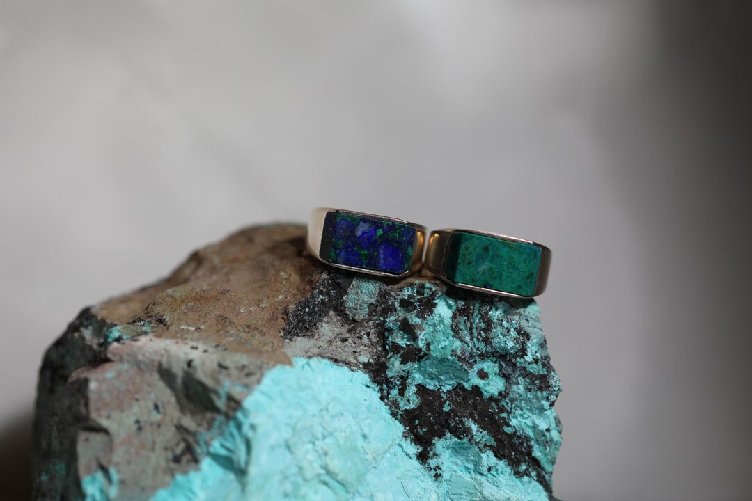 Genuine Eilat Stone Ring, 925 Silver, Turquoise Ring, King Solomon ...