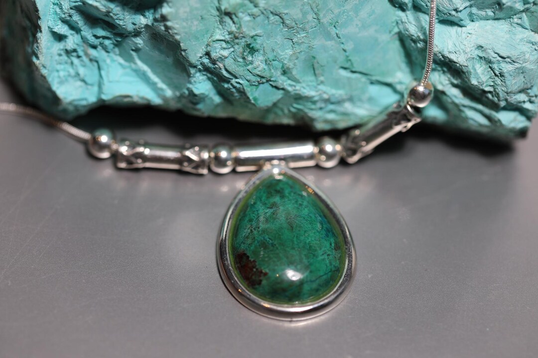 Eilat Stone Necklace, 925 Silver, Turquoise Necklace, King Solomon ...